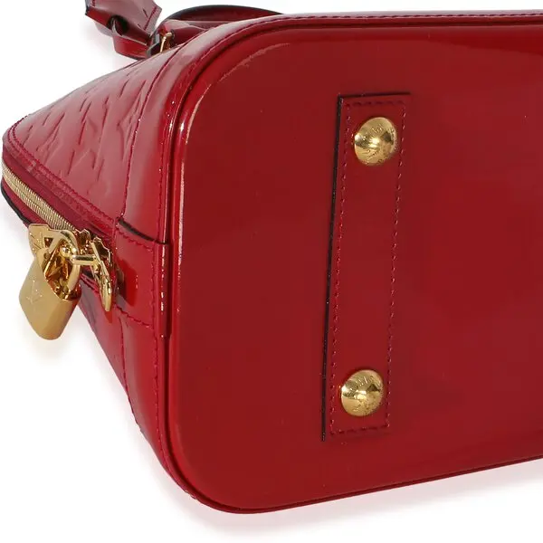 LOUIS VUITTON Monogram Vernis Alma Pm Top Handle Bag - Red