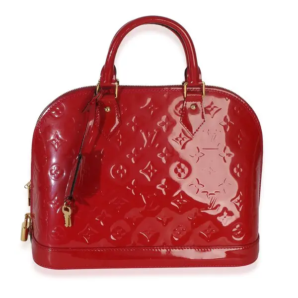 LOUIS VUITTON Monogram Vernis Alma Pm Top Handle Bag - Red