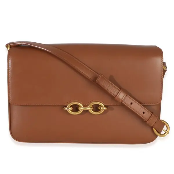 Saint Laurent Smooth Calfskin Le Maillon Satchel - Brown