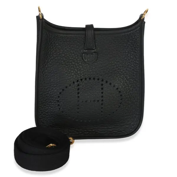 Hermès Clemence Evelyne Shoulder Bag With Gold-tone Hardware - Black