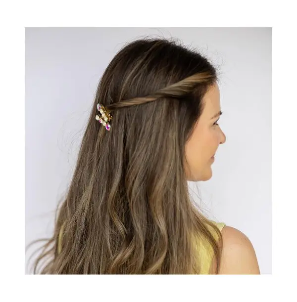 HEADBANDS OF HOPE Crystal Small Barrette Hair Clip - White