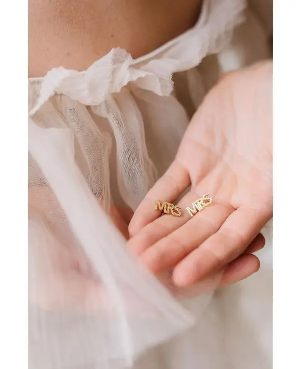 UNTAMED PETALS Mrs Crystal Studs Earrings - Gold