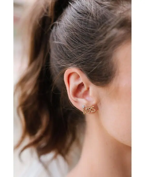 UNTAMED PETALS Mrs Crystal Studs Earrings - Gold