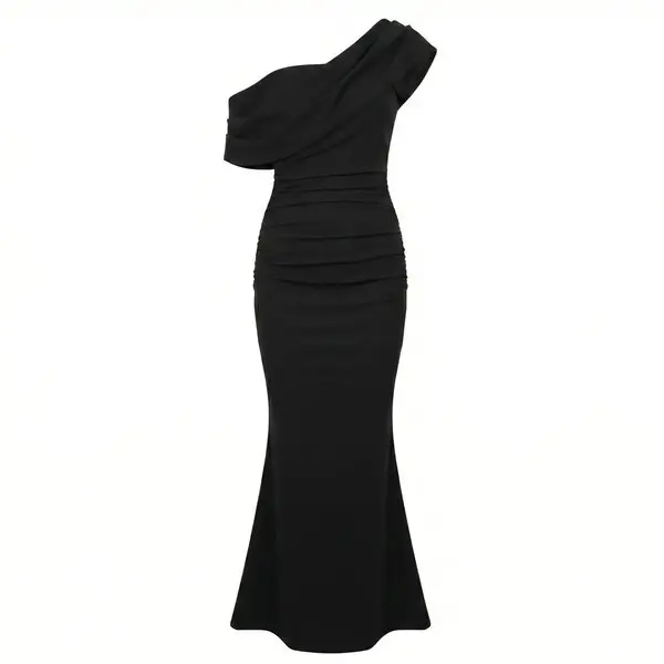 ATOM LABEL Nitrogen Gown One Shoulder, Fishtail Skirt