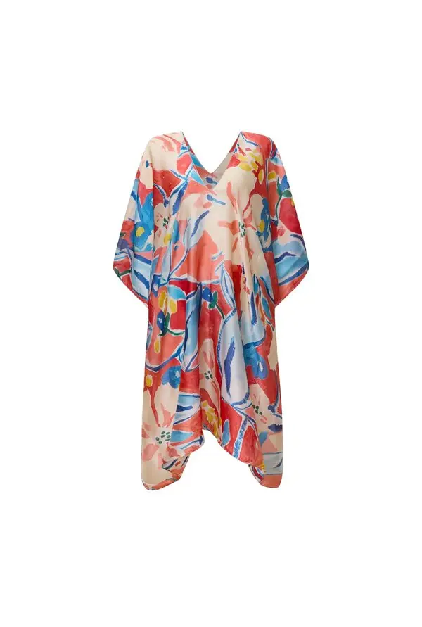 JAMES LAKELAND Abstract Floral V-neck Kaftan