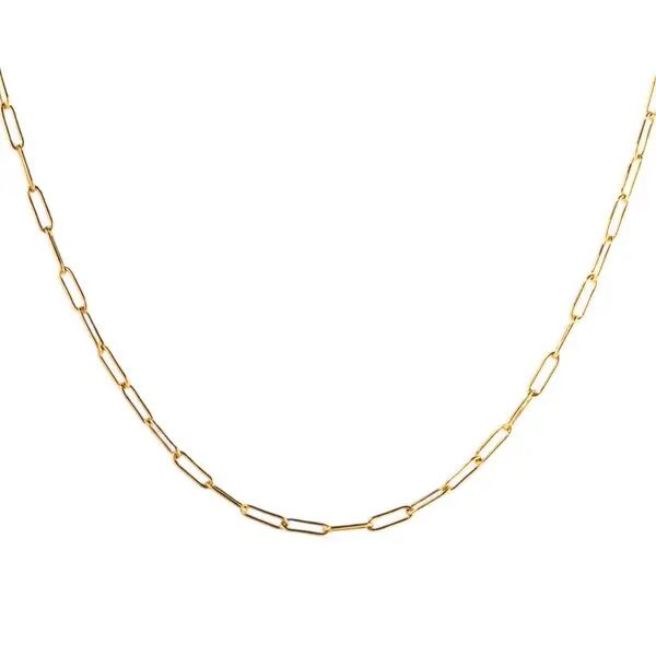 BELINDA JEWELZ Vermeil Paperclip Chain Necklace - Gold