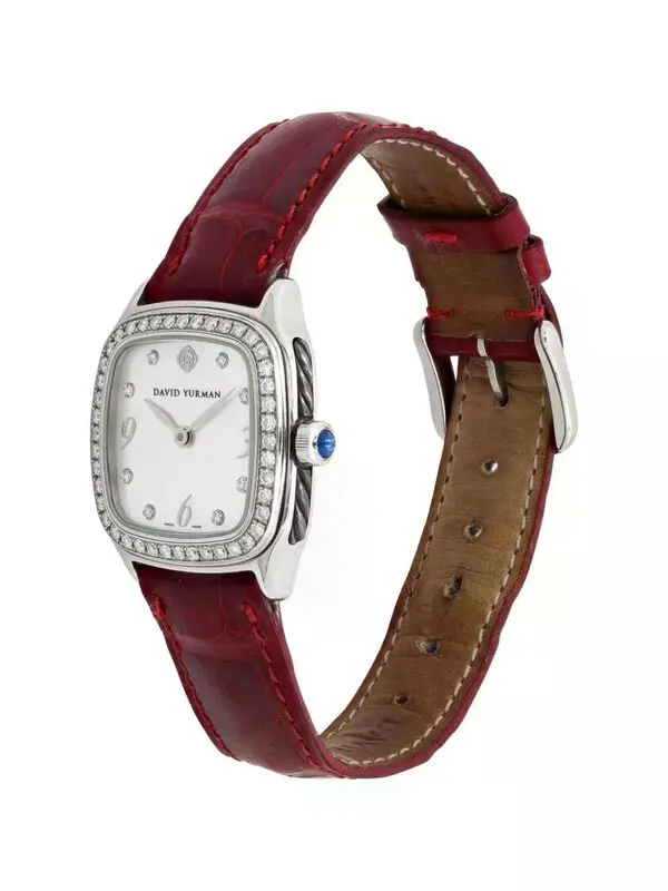David Yurman Thoroughbred 26mm Watch With Dial And Diamond Bezel - White