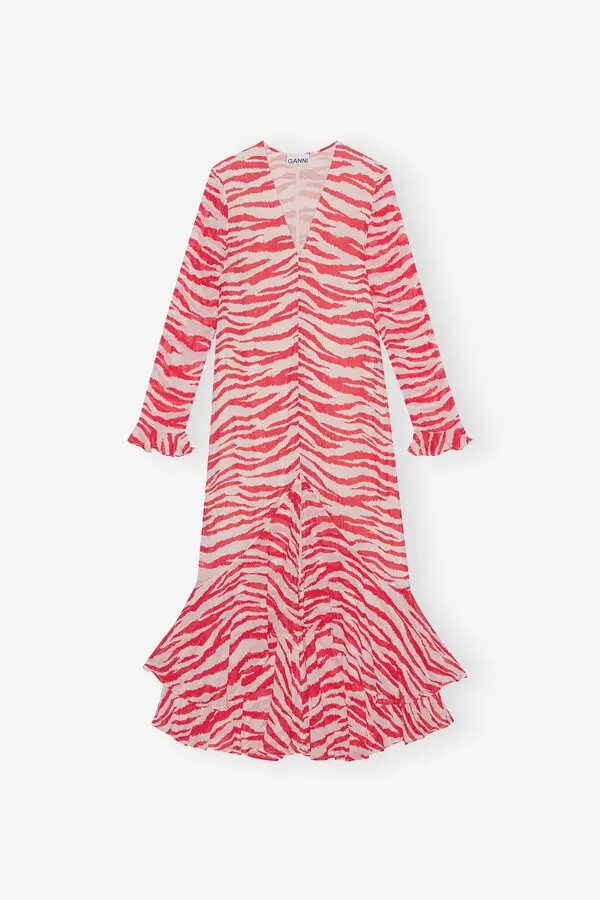 GANNI Printed Light Georgette Maxi Dress