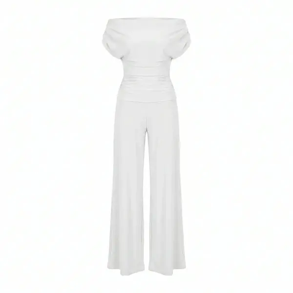 ATOM LABEL Ivory Carbon Jumpsuit - White