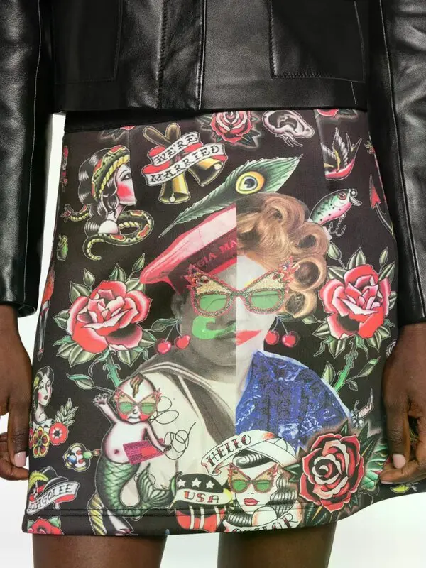 The Artistylist Tattoo Print A-line Skirt