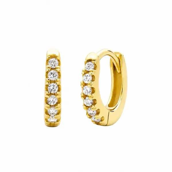 BELINDA JEWELZ Everyday Pavé Huggie Hoops - Gold