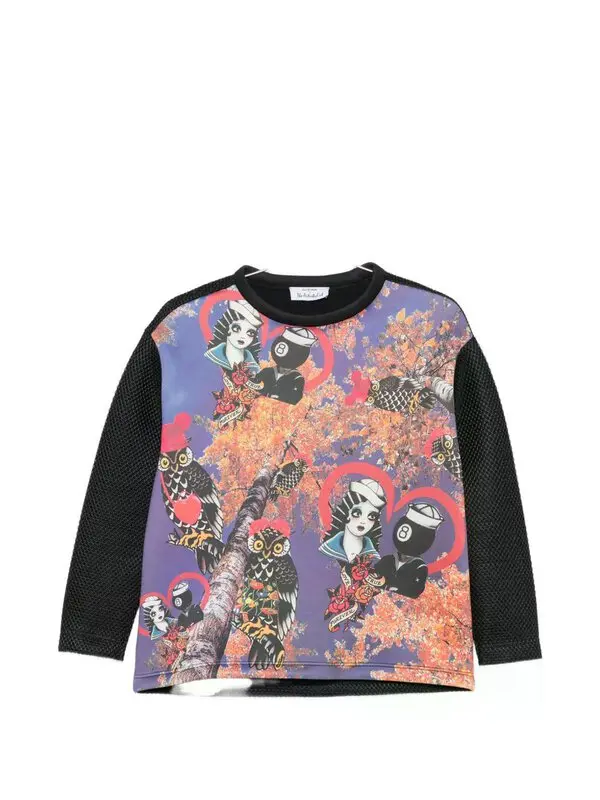 The Artistylist Graphic-print Mesh-panel Sweatshirt