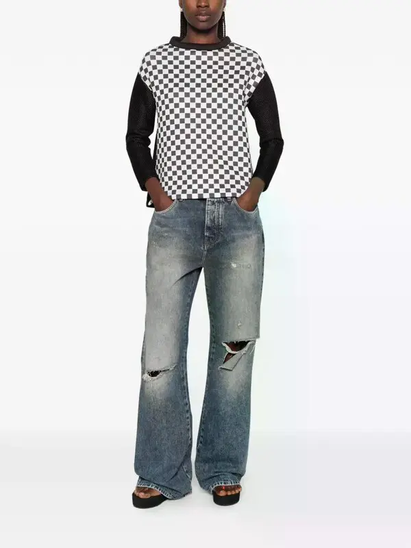 The Artistylist Checkerboard-print Panelled Sweatshirt