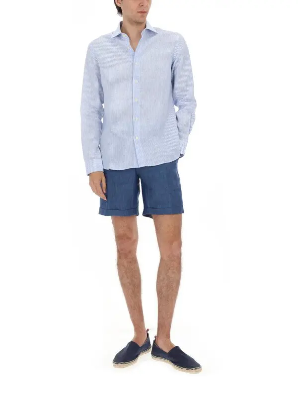120% Lino Linen Shorts - Blue