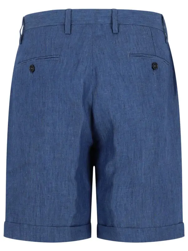 120% Lino Linen Shorts - Blue