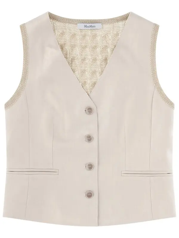 Max Mara Calibri Linen Gilet - Beige