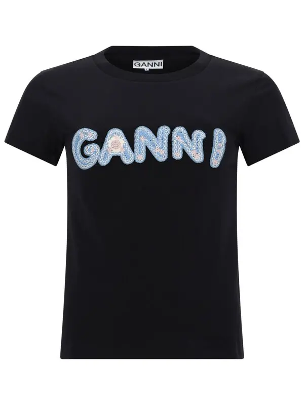 GANNI Logo T-shirt - Black