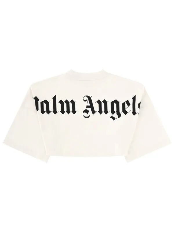 Palm Angels Cropped Logo T-shirt - White