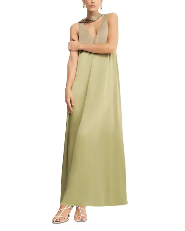 Shona Joy La Lune Scarf Paneled Maxi Dress