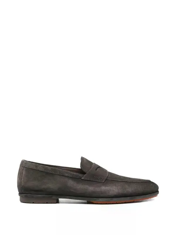 Santoni Suede Penny Loafers - Grey