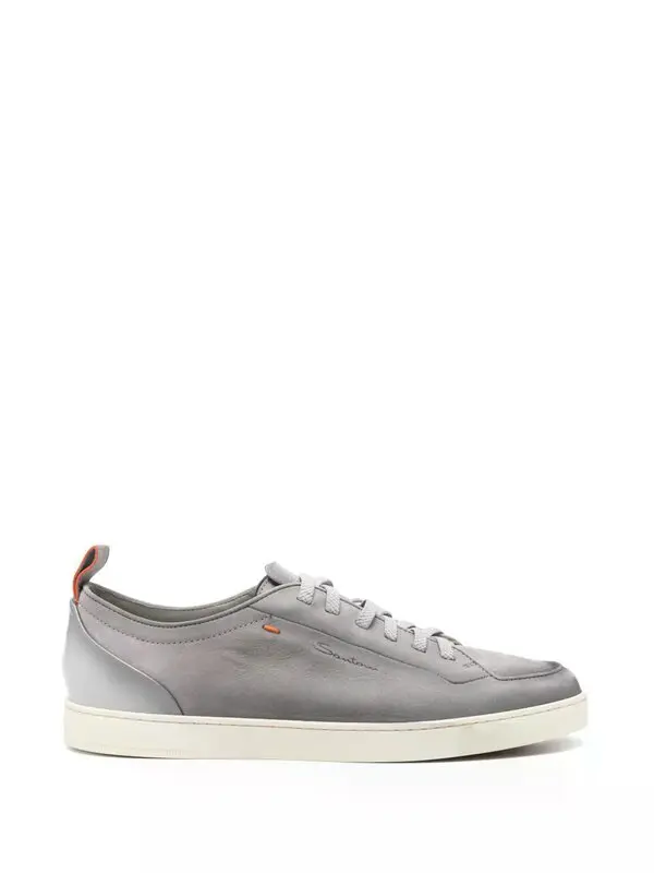 Santoni Logo-debossed Leather Sneakers