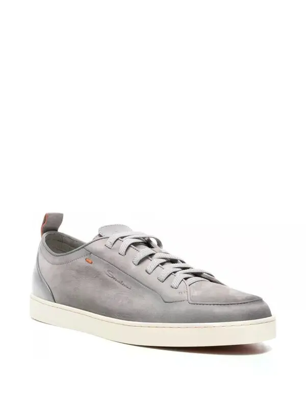 Santoni Logo-debossed Leather Sneakers