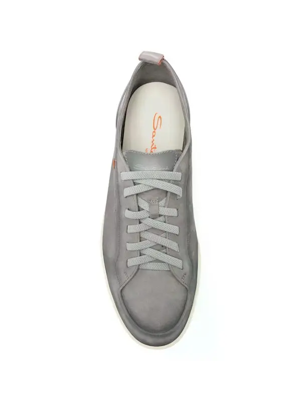 Santoni Logo-debossed Leather Sneakers