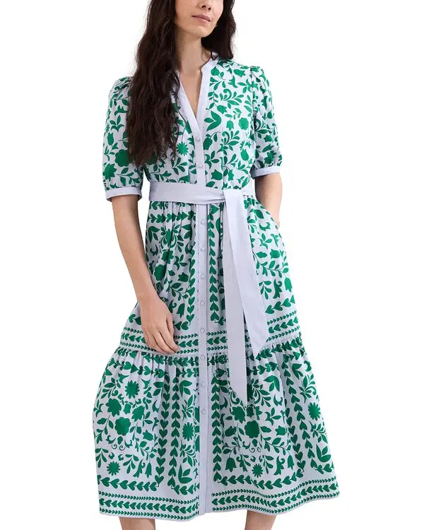 PHASE EIGHT Trinity Heart And Floral Midi Shirt Dress