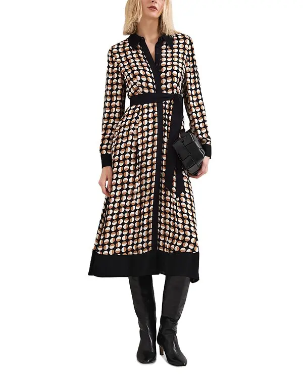 PHASE EIGHT Naomi Spot Shirt Midi Dress