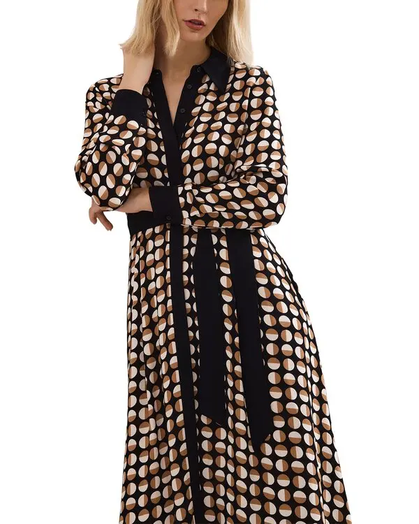 PHASE EIGHT Naomi Spot Shirt Midi Dress