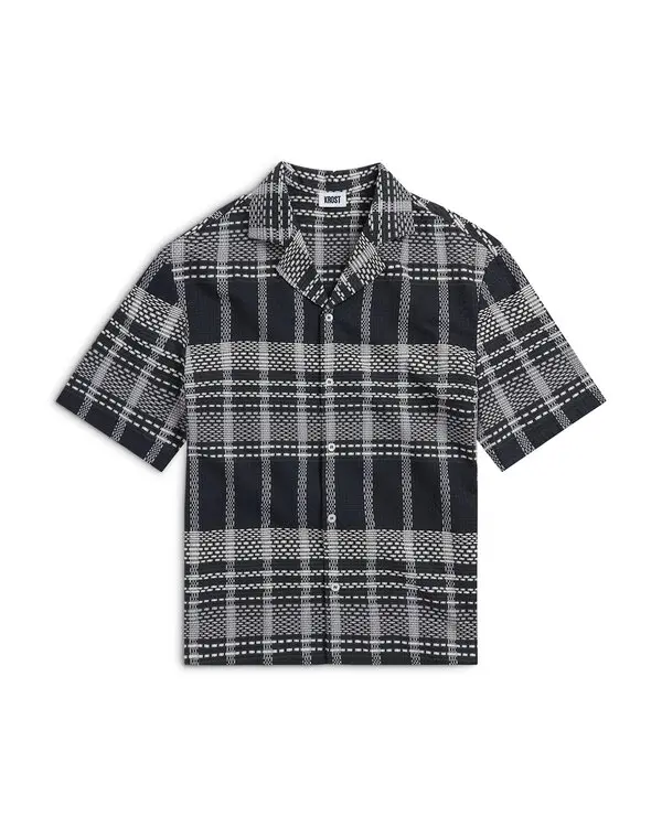 KROST Camp Collar Relaxed Fit Plaid Dash Shirt
