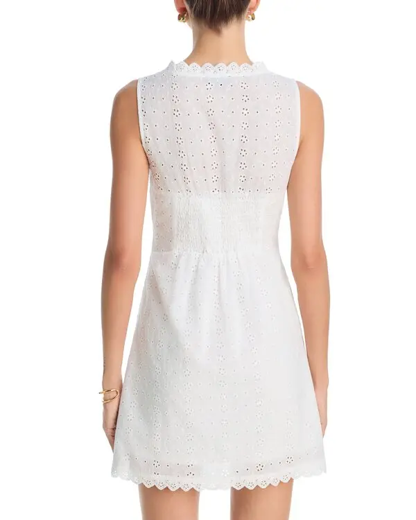 Aqua Eyelet Mini Dress
