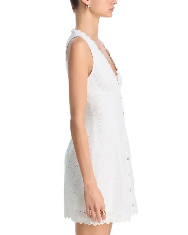 Aqua Eyelet Mini Dress