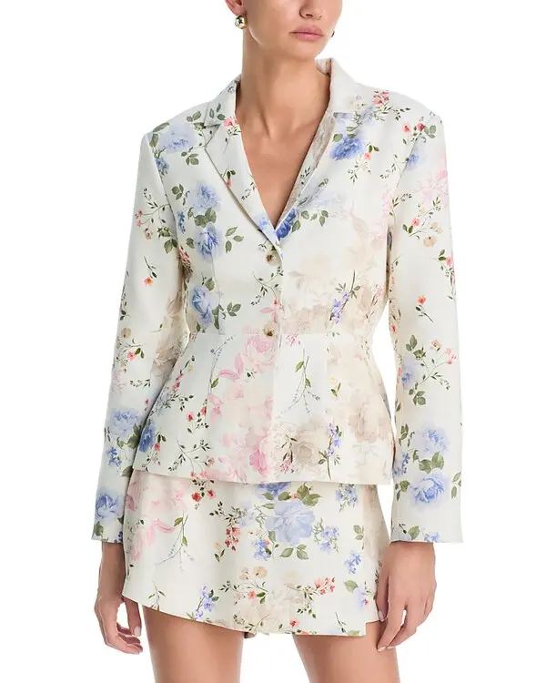 Aqua Floral Blazer