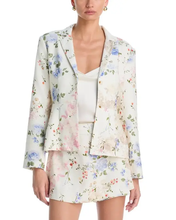 Aqua Floral Blazer