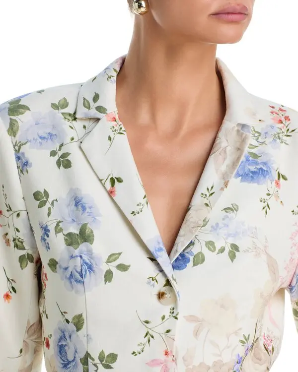 Aqua Floral Blazer