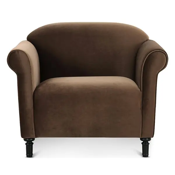 MOE'S HOME COLLECTION Harmony Faux Mohair Accent Chair - Dark Brown
