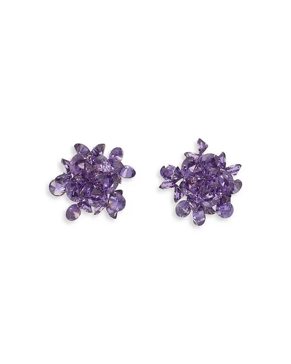 ROXANNE ASSOULIN Cubic Cluster Clip-on Earrings - Grape