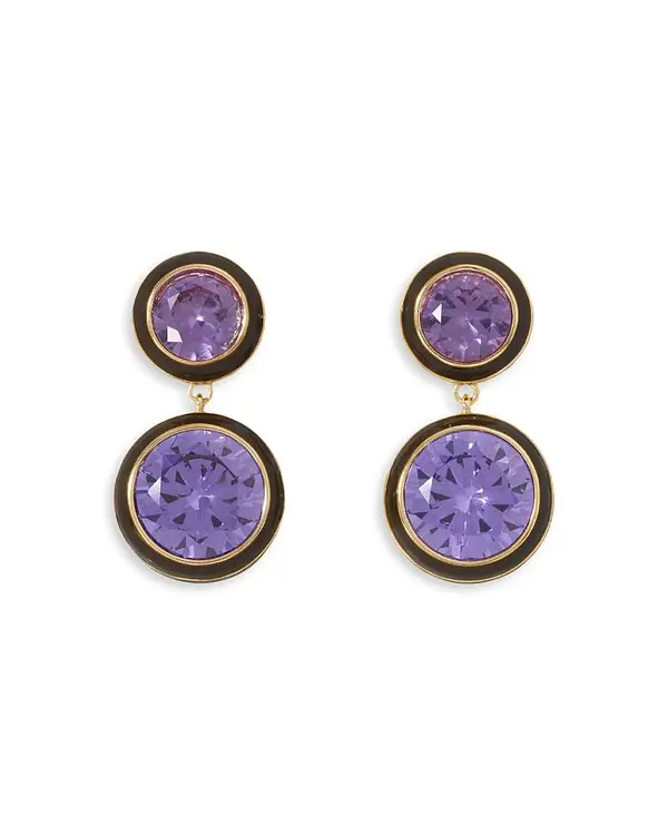 ROXANNE ASSOULIN Cubic Double Drop Earrings - Amethyst