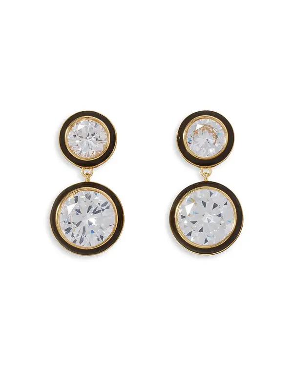 ROXANNE ASSOULIN Cubic Double Drop Earrings - Diamond