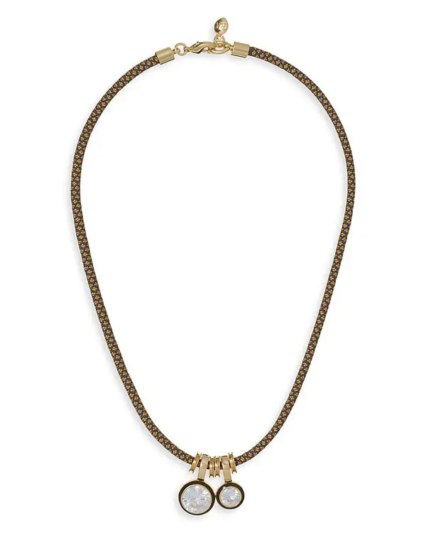 ROXANNE ASSOULIN Cubic Double Drop Cord Necklace - Gold
