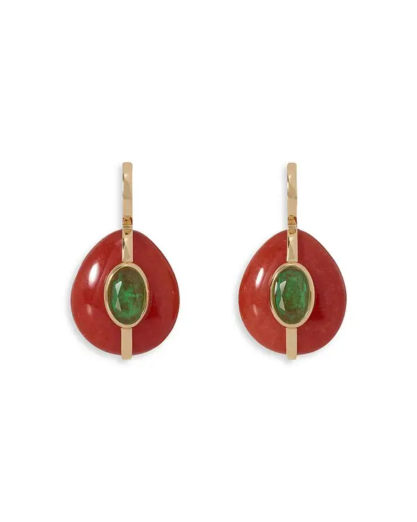 ROXANNE ASSOULIN And Emerald Stone Pebble Earrings - Carnelian
