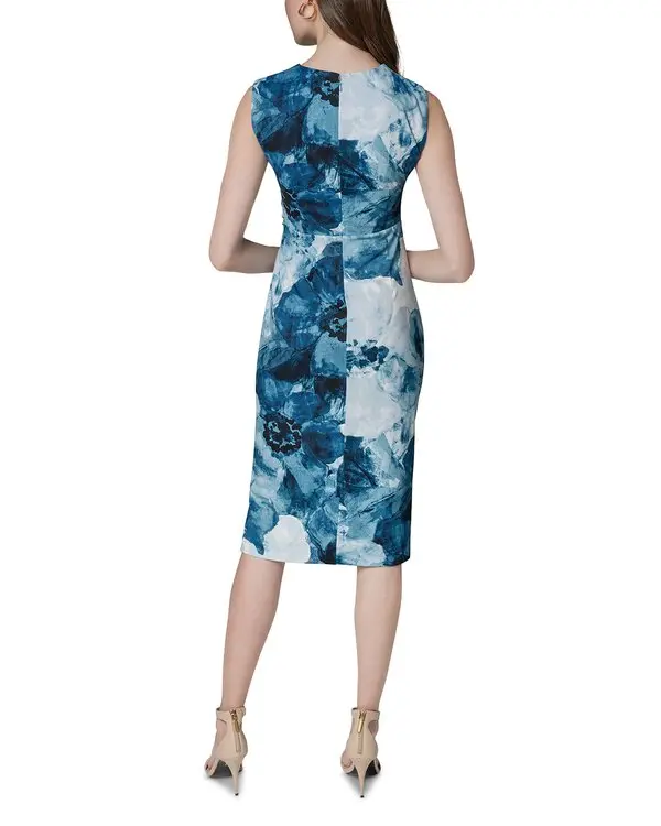 Donna Karan New York Printed Gathered Waist Midi Dress