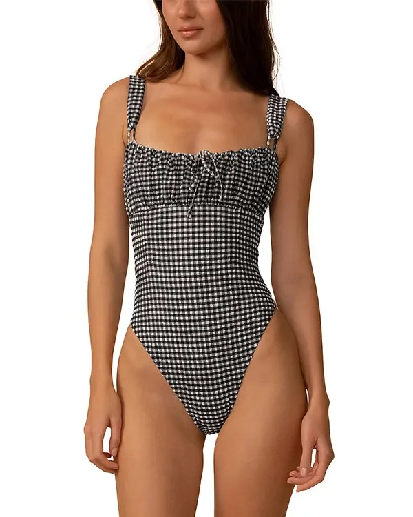 MONTCE Victoria Gingham One Piece Swimsuit - Black White Gingham
