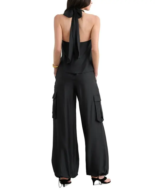 TOCCIN James Mid Rise Wide Leg Cargo Pants - Jet