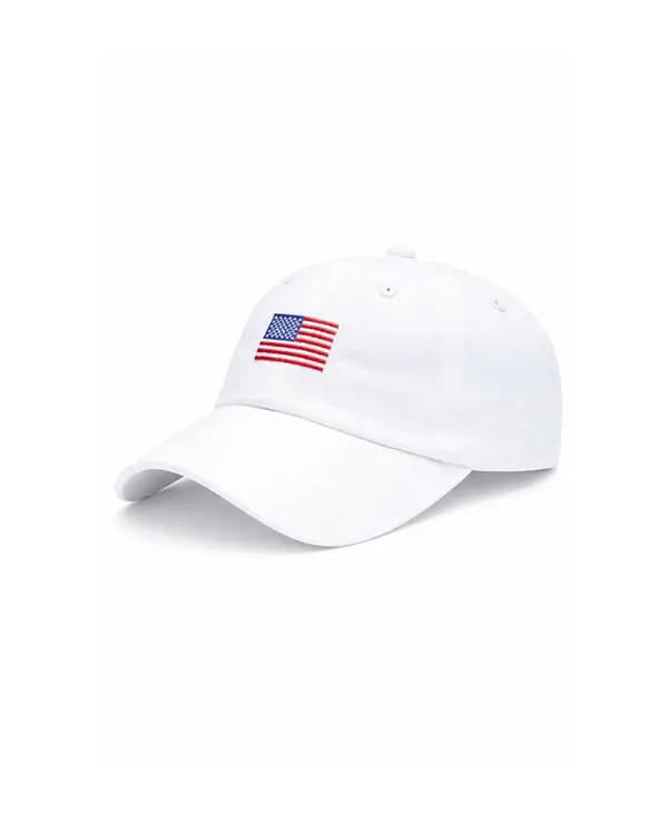 BITS & BOWS American Flag Baseball Hat - White