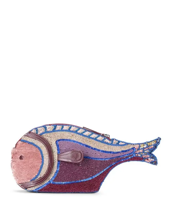 Staud Pesce Beaded Fish Clutch - Ultraviolet