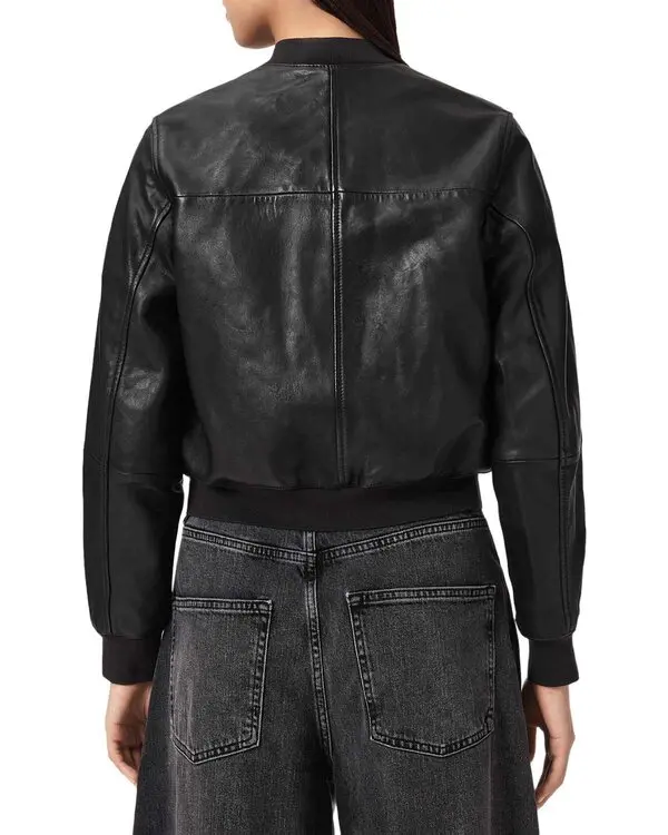 ALLSAINTS Leather Zip-up Bomber Jacket