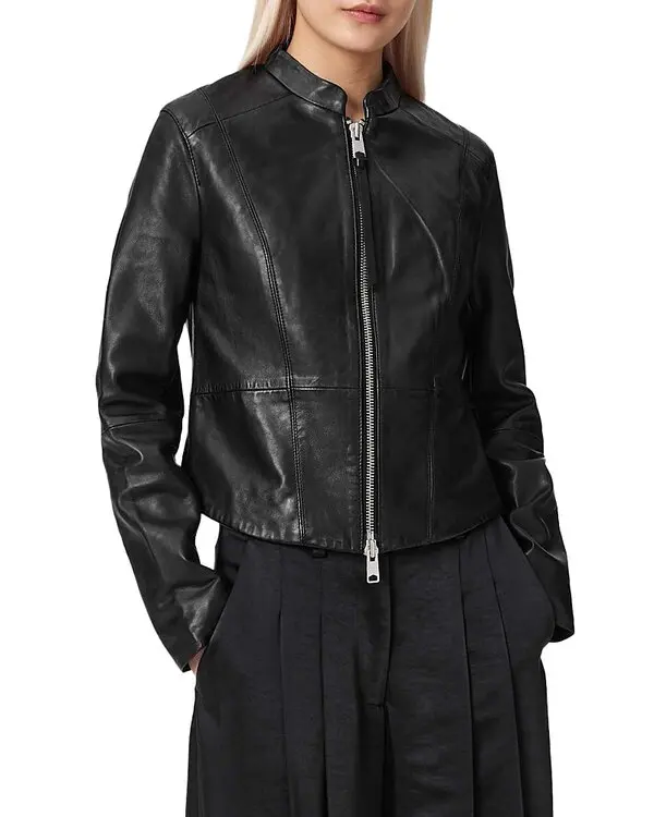 ALLSAINTS Sadler Leather Biker Jacket - Black