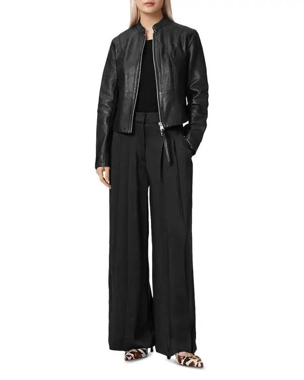 ALLSAINTS Sadler Leather Biker Jacket - Black